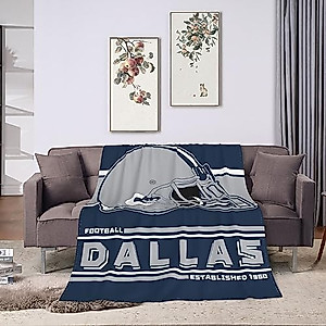 Nmdswov Dallas Throw Blanket Custom Football Style Blanket Gifts for Men Women Youth Fans Blanket for Sofa Bed Couch Living Room Chair, 60" X 50"