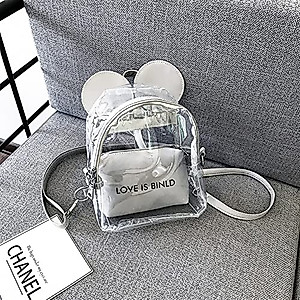 MOSSTYUS Clear Casual Daypack Transparent Crossbody Shoulder Daypack Cosmetic Bag