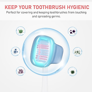 Toothbrush Covers Caps Family Pack:Tooth Brush Coveres Travel Case Protector Plastic Clip for Household Travel, Fits Electronic and Manual Toothbrushes for Adults Kids (4PACK)