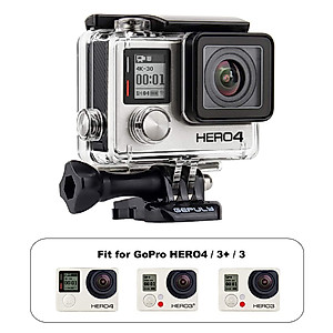 GEPULY Skeleton Housing Case for GoPro Hero 4, Hero 3+, Hero 3 Action Camera Side Open Protective Housing Case with Skeleton Backdoor for GoPro Hero4, Hero3+, Hero3 Camera