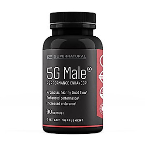 Supernatural Man 5G Male Natural T Booster Enhancing Supplement for Blood Flow, Stamina, Strength & Endurance Ginseng, Garlic, Ginkgo, Ginger Root, Vitamin D - Supports Healthy Males - 30 Capsules