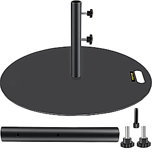 VEVOR, 27" Round Heavy Duty, 39lbs Holder Stand, Cast Iron 1.5-2" Pole Market Umbrella Base with 14" Height Pipe for Yard/Garden/Deck, Black