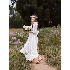 Vividsun Boho Flower Headband Floral Garland Crown Wedding Festival Party Headpiece (small white rose)