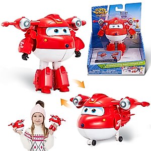 Super Wings 5" Transforming Supercharged Jett Airplane Toys, Action Figure, Airplane to Robot, Season 4 Transformer Toys, Gifts for 3+ Year Old Kids, Toys Plane Vehicle for Preschool Kids Play White