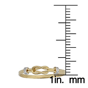 Kooljewelry 14k Two-tone Gold High Polish Love Knot Ring (size 8)