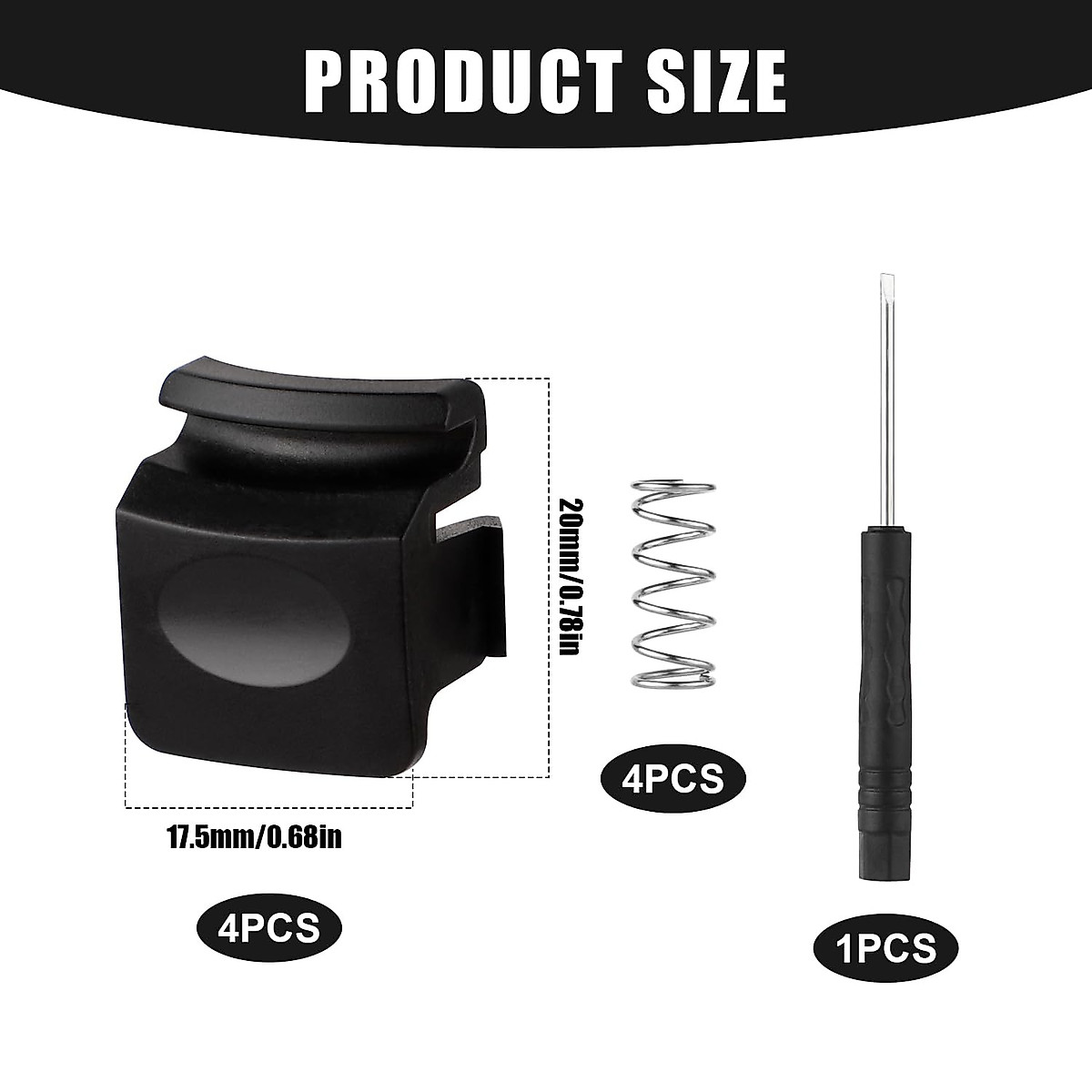 PEUTIER 4pcs Replacement Button Compatible with Owala FreeSip 24oz 32oz, BPA-Free Water Bottle Lid Mouth Push Button Switch Replacement Parts for Owala 19/24/32/40oz Bottle Accessories, Black