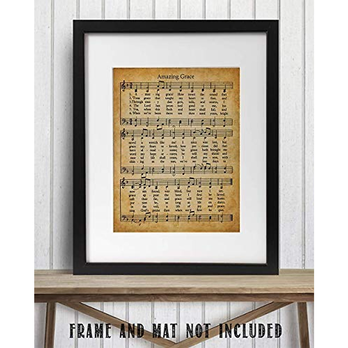 Amazing Grace Wall Art Poster - 11x14 Unframed Art Print - Great Inspirational Music Sheets Gift and Decor Under $15