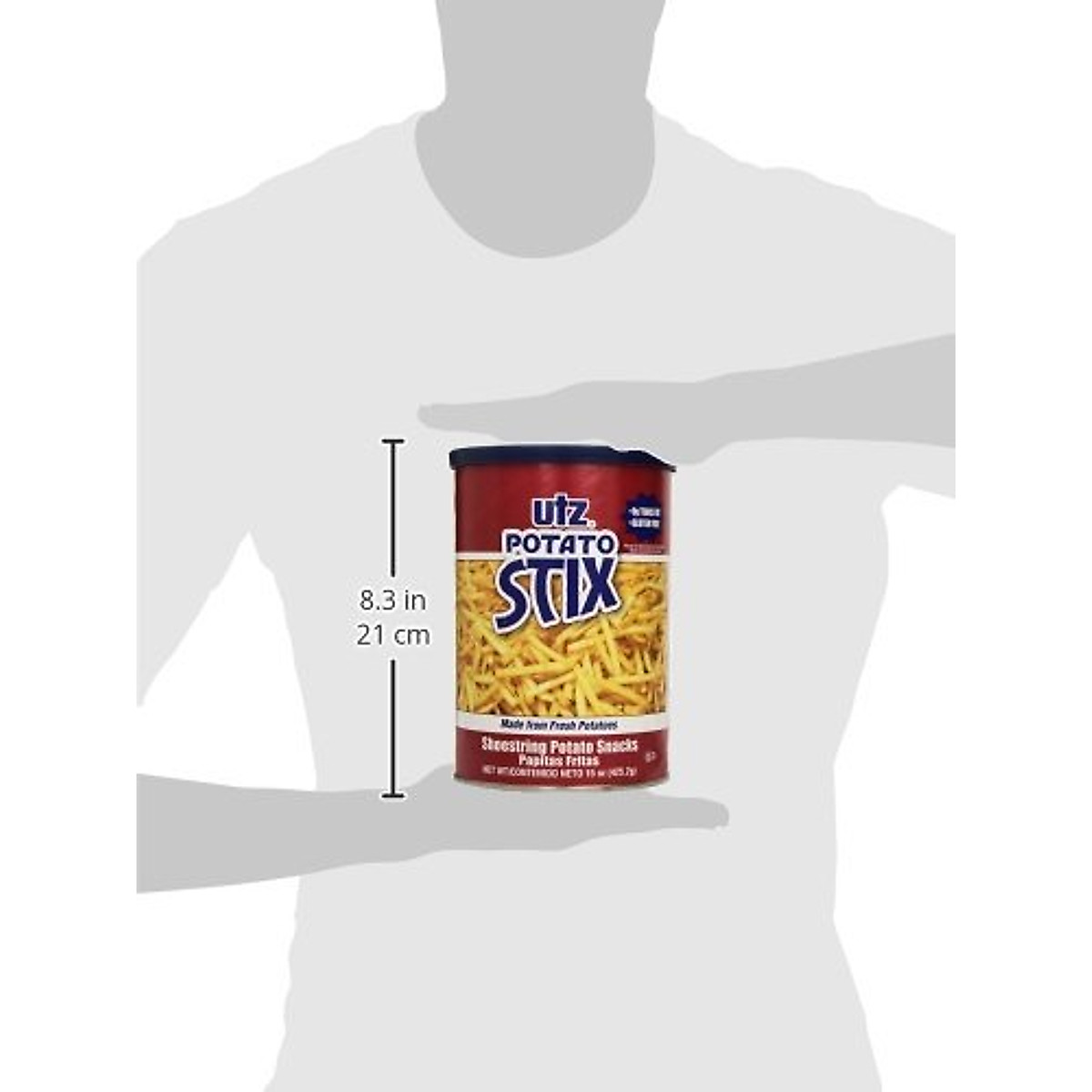 Utz Potato Stix, Original – 15 Oz. Canister – Shoestring Potato Sticks Made from Fresh Potatoes, Crispy, Crunchy Snacks in Resealable Container, Cholesterol Free, Trans-Fat Free, Gluten-Free Snacks