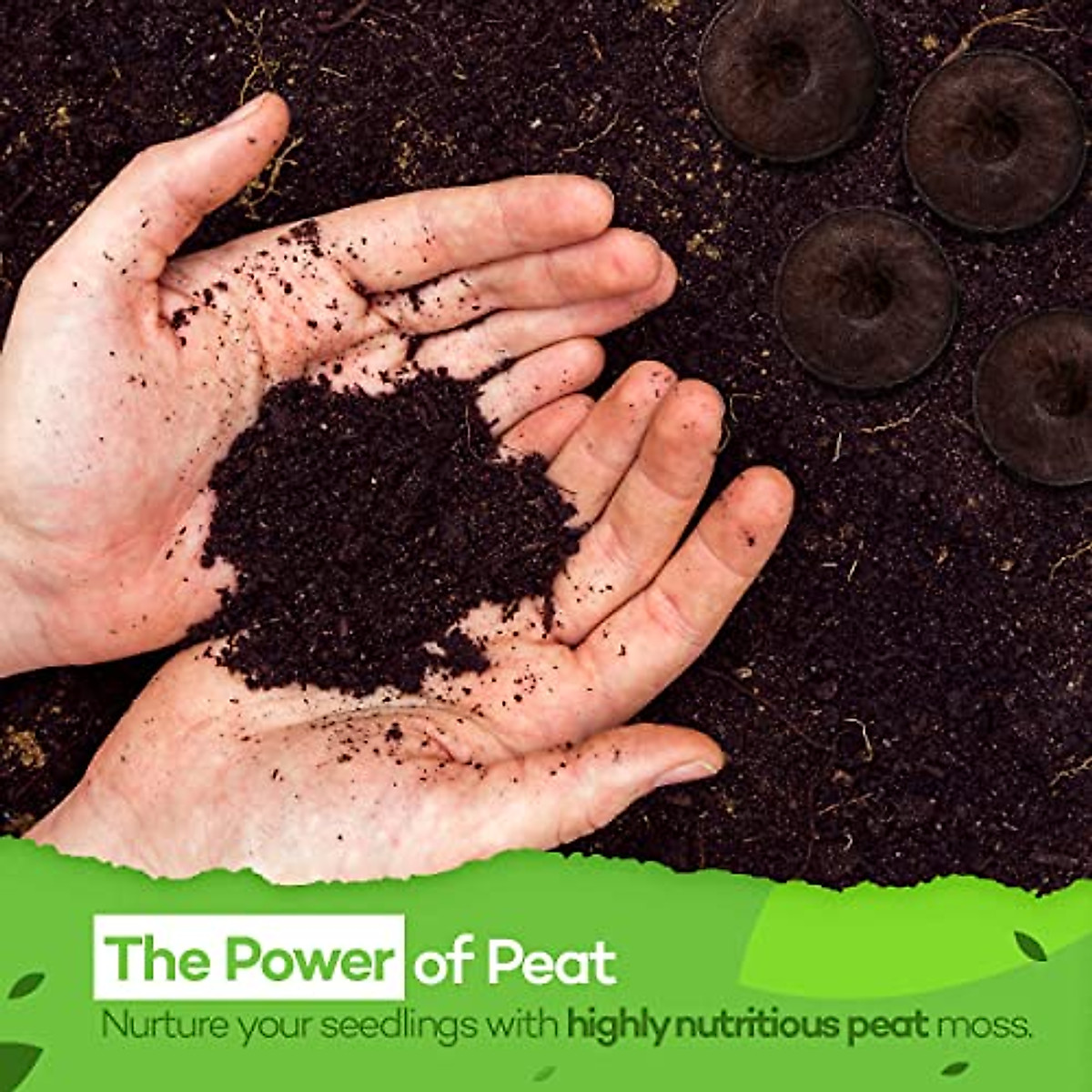 Seed Starter Peat Pellets for Gardening – Plant Seed Starter Pods for Planting Veggies, Flower Seeds, and Herb Garden Cuttings – Peat Moss Garden Starter Soil Pellets by Home Grown (36mm, 100count)