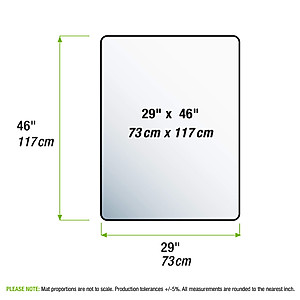 Marvelux Polypropylene Chair Mat for Low Pile Carpets and Carpet Tiles (up to 1/4" Thick), 29” x 46” White Office Carpet Protector, Rectangular, Eco-Friendly, Shipped Flat