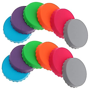 Yardwe 12pcs Can Sealing Lid Drinking Bottle Caps Seasoning Bottle Stoppers Rubber Bottle Topper Wine Bottle Cap Beer Silica Gel Silicone Caps Bottle Caps for Home Brewing