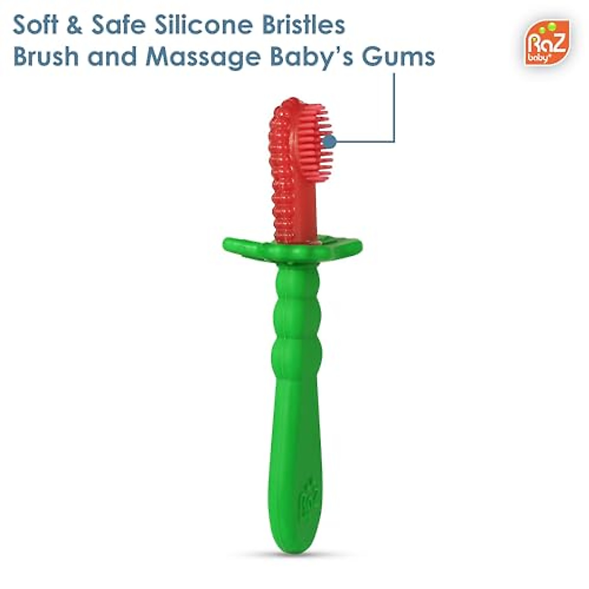 Razbaby RaZberry Baby Teether & Toothbrush, BerryBumps Soothe and Massage Sore Gums, Perfectly Sized, 1 Oz