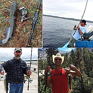 Sougayilang Fishing Rod Graphite Carbon Fiber Portable Spinning Telescopic Fishing Pole for Boat Saltwater and Freshwater