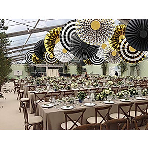 KAXIXI Party Hanging Paper Fans Decorations, Wedding Birthday Bachelorette Bridal Shower Party Ceiling Hangings Gender Reveal Baby Shower Party Decorations, 8pc