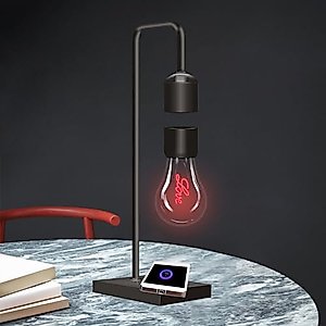Floatidea Magnetic Levitating Lamp with Phone Wireless Charger Levitation Floating Light Bulb Novelty Love Lamp for Valentine's Day Birthday Anniversary Romantic Christmas Gift Decoration