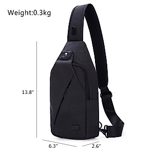 NextFri Sling Bag Unisex Crossbody Bag For Anti-Theft Chest Bag Casual Shoulder Bag Black