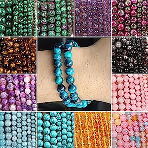 homeemoh 60pcs 6mm Real Gemstone Beads Natural Round Stone Beads Loose Quartz Beads Spacer Beads for Beading Crafts