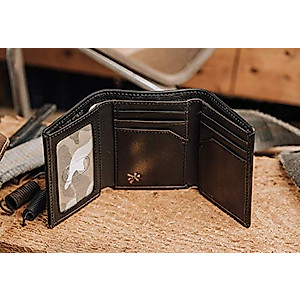 House of Jack Co. DEER Trifold Wallet For Men | Hand Burnished Full Grain Leather | Mens Trifold Wallet | Deer Wallet | Outdoorsman Gift