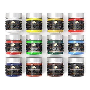 MyArtscape Acrylic Paint Set - 12 x 100ml Bottles - Artist Quality Paints - Lightfast - Heavy Body - Highly Pigmented Colors with Great Coverage - Professional Art Supplies