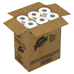 Bounty Quick-Size Paper Towels, White, 12 Family Rolls = 30 Regular Rolls (Packaging May Vary)