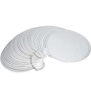 SEUNMUK 400 Pack 3.5 Inch Round Silver Cardboard Mousse Cake Base Mini Round Cake Base, Food Grade Grease-Proof Disposable Silver Cake Cardboard