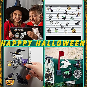 Zonon 20 Pcs Halloween Diamond Painting Refrigerator Magnets Diamond Art Kits Fridge Magnets Sticker for Fridge Whiteboards Car Mailbox Decor Boys Girls Halloween DIY Craft