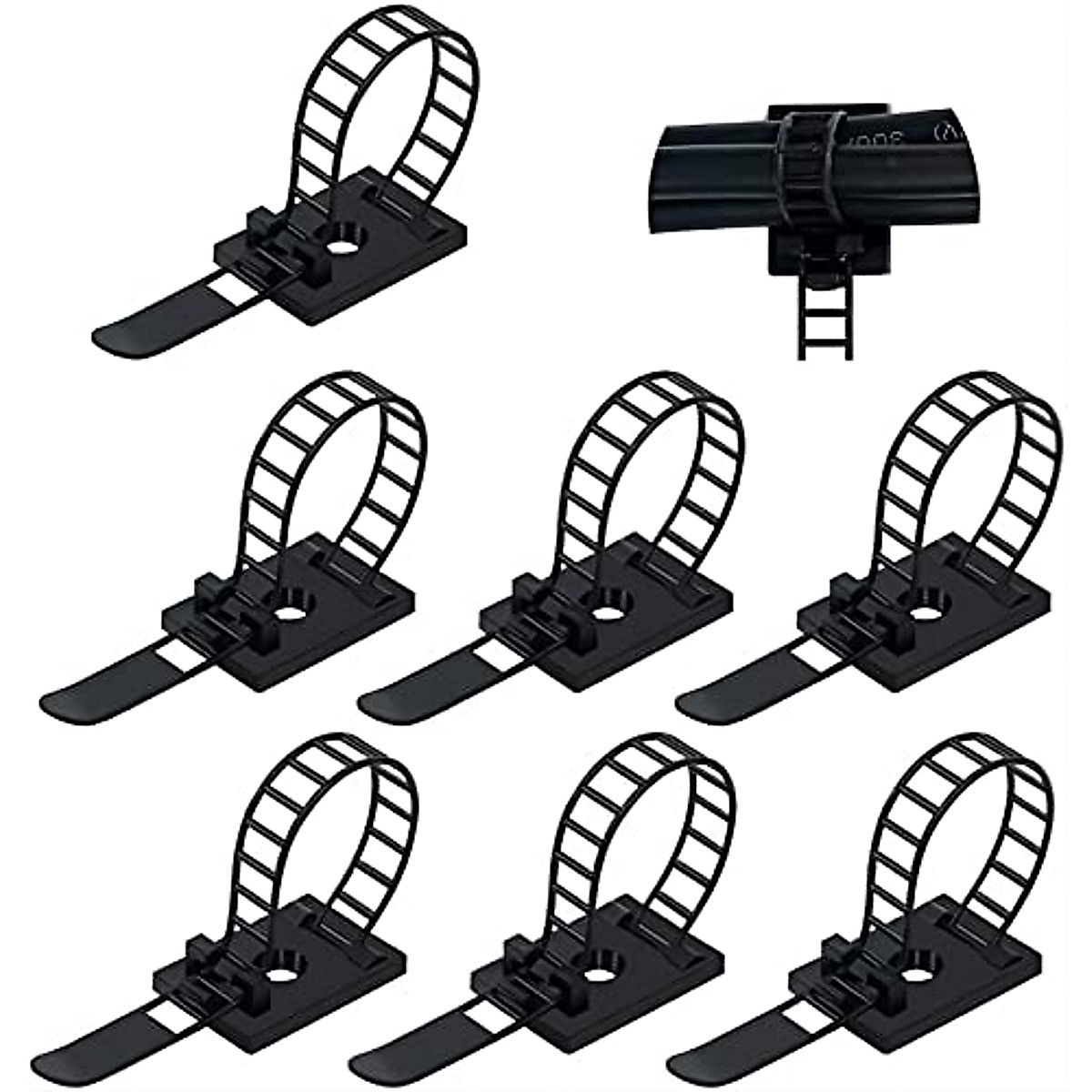 FDG Cable Management Desk Wire Organizer Cable Ties Zip Ties Adhesive Cord Clips Cord Keeper Desk Wire Management 50 Pieces