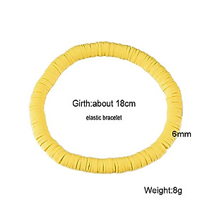 HYHONEY 12pcs Heishi Bracelet Cute Bracelets Clay Bead Bracelet Bracelets Set Stack Vinyl Disc Bead Surfer Stretch Bracelets Summer Beach Bracelet Bracelets For Women