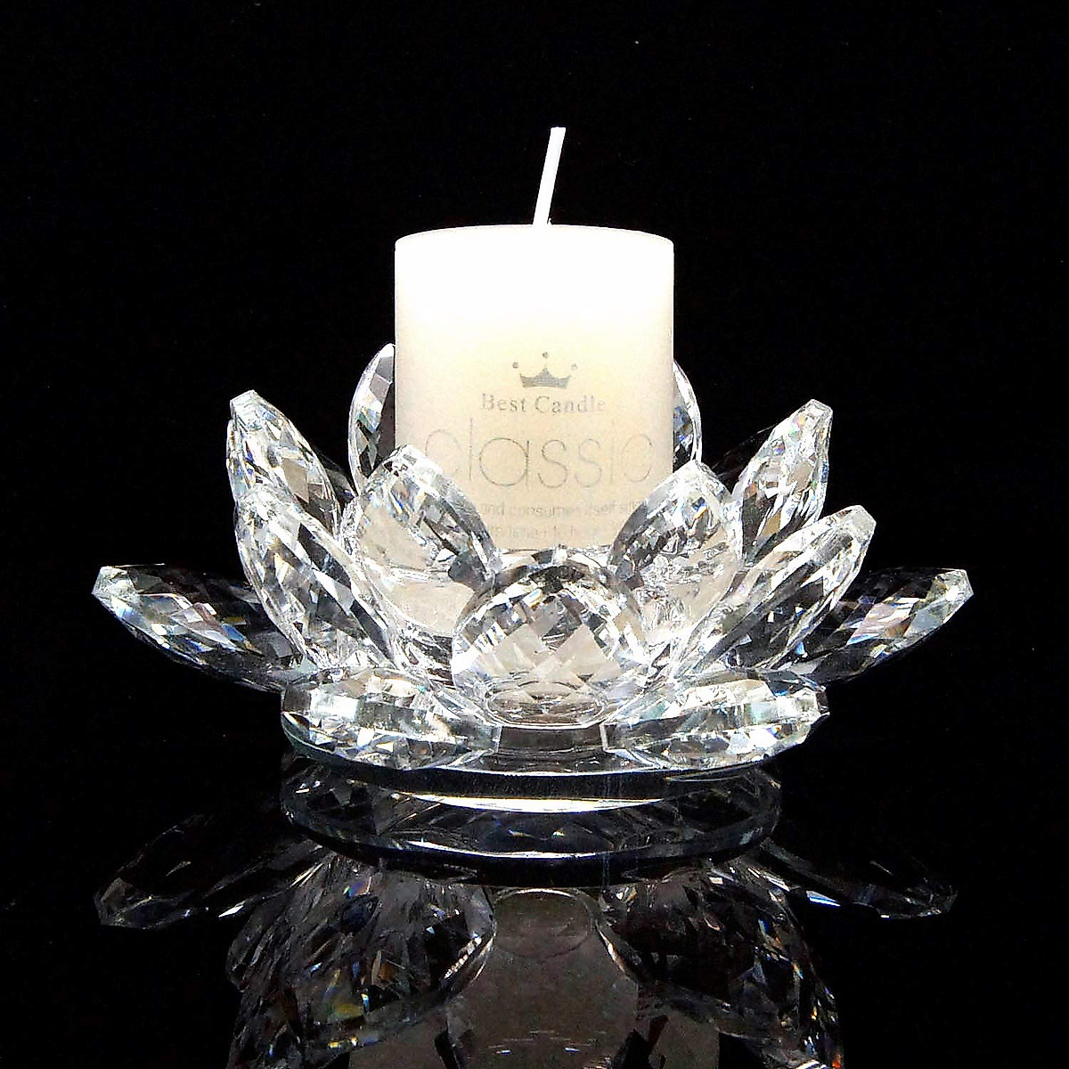 DIDI GOAL Crystal Lotus Candle Holders Votive 4.75 Inches Activity Tealight Holders Pillar Holders for Home Decoration Party Wedding Decoration (1)