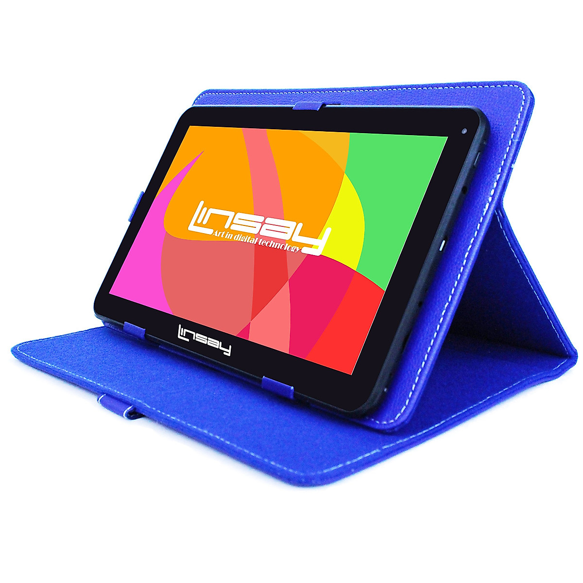 LINSAY 10.1" High End Octa Core 4GB RAM 128GB Storage Android 13 Google Certified Tablet with Unicorn Case