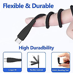 2Pack 10ft Long USB C to USB C Cable Charger Cord for Samsung Galaxy S23/S23 Plus/S23 Ultra/S22/S22+/S21 FE 5G/S20,Note 20 Ultra/10 A53,Google Pixel 6 7 Pro/4A 5G/5 4XL,60W(20V 3A)Fast Charge Charging
