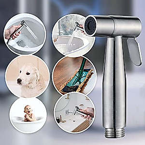 Handheld Bidet Toilet Sprayer, PHflo Stainless Steel Bathroom Bidet Sprayer Set,Baby Cloth Diaper Sprayer Kit, Bathroom Toilet Bidet Attachment,Pets Shower