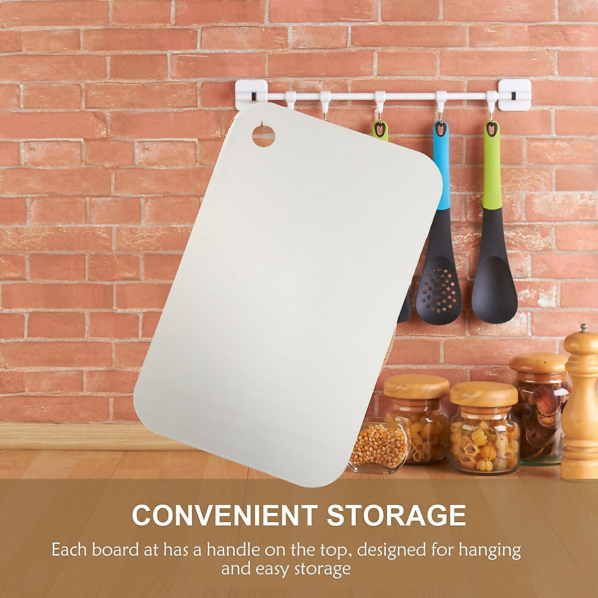 Cabilock Stainless Steel Cutting Board for Baby Food Meat Cheese Fruit Vegetables Metal Kitchen Chopping Board Heavy Duty Kitchen Butcher Block