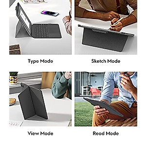 CHESONA Magnetic Detachable iPad Pro 12.9-inch (6th gen - 2022) Keyboard Case, Multi-Touch Trackpad, 7-Color Backlit, Magnetic Bluetooth Keyboard with Kickstand for iPad Pro 12.9 6th/5th/4th/3rd Gen