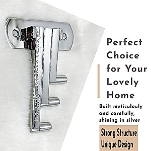 GL Creations Coat Hanger Wall Hooks | Towel Hooks Hanger for Bathroom | Stainless Steel Towel Hook | Folding Hooks for Wall ‎3.7 x 0.98 x 2.7