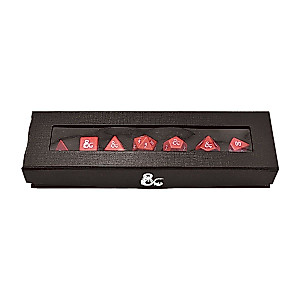 Heavy Metal Red and White RPG Dice Set for Dungeons & Dragons