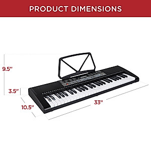 Best Choice Products 54-Key Electronic Keyboard Piano Portable Beginner Electric Keyboard Complete Set w/LCD Screen, Power Adapter, Teaching Modes, Music Sheet Stand, Built in Speakers