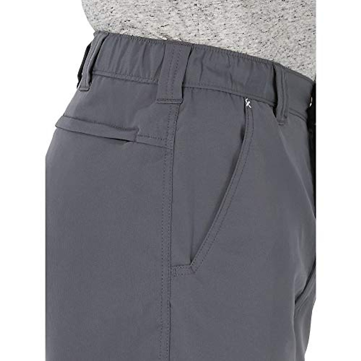 Wrangler Authentics Men's Performance Side Elastic Utility Short, Carbonite, 38