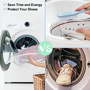 Generic 2 Pack（ 8.27 x 13.78 Inch） Mesh Laundry Bags for Delicates - Versatile Shoe & Clothing Washing Bag - Prevents Tangles - Time-Saving Solution, white, 21*35