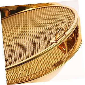 Plate,Dishes,Stainless Steel Filter Pan Korean BBQ Grill Pan Stainless Steel Container Oil Drain Container French Fries Serving Plate Convenient Fruits Plate Fruits Storage Tray Stainless Steel ( Colo