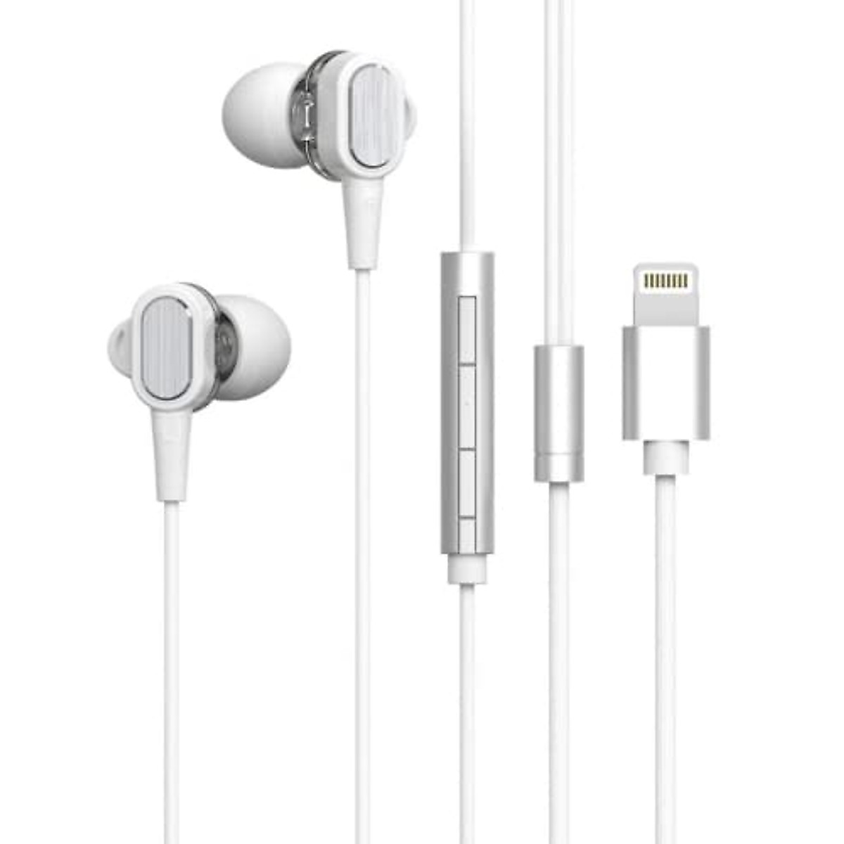 SonicPower No-Tangle Wired Earbuds (White)