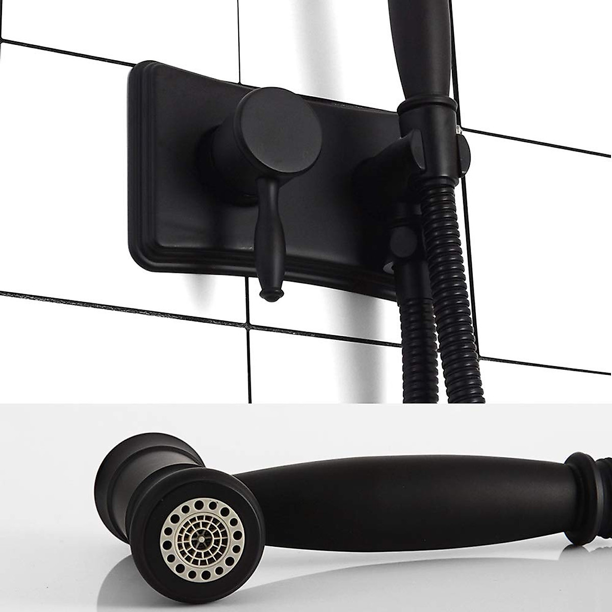 Bidet Sprayer Faucet Set with Cold and Hot Water Brass Handheld Toilet Bidet Attachment Pressure Sprayer Wall Mount Portable Cloth Diaper Washer Shower Sprayer Set/Brushed Gold (Black)