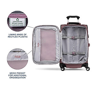 Travelpro Maxlite 5 Softside Expandable Carry on Luggage with 4 Spinner Wheels, Lightweight Suitcase, Men and Women, Dusty Rose Pink, Carry On 21-Inch