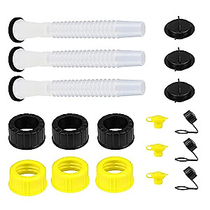 A + Universal Gas Can Spout Replacement Kit, Water Jug Or Gas Can Spout, Update Your Old Can (3 Pack)