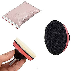 Kakalote 9Pcs/Set Glass Polishing Kit Multifunctional Deep Scratch Remover Car Polish Pad Cerium Oxide Polishing Powder Felt Polishing Wheel Set for Windscreen and Glass Repair