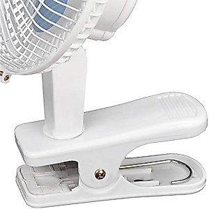 Brentwood Kool Zone Clip On Desk Fan, 2-Speed 6-inch, White