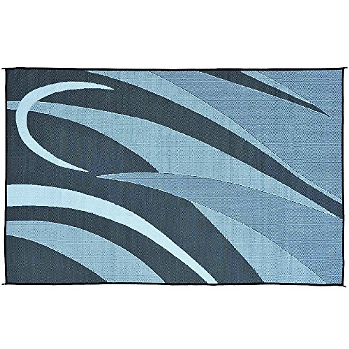 Stylish Camping GA1 Reversible Graphic Patio Mat-8' x 12', Black/Silver