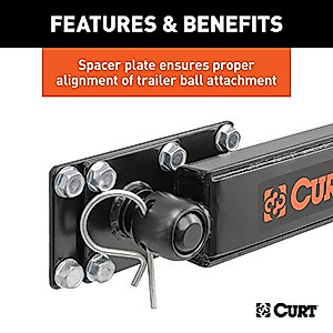 CURT 17063 Round Bar Weight Distribution Hitch with Integrated Lubrication and Sway Control, Up to 14K, 2-In Shank, 2-5/16-Inch Ball , Black