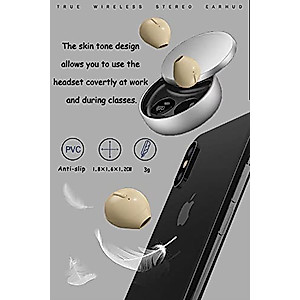SZHTFX Invisible Earbuds Small Mini Wireless Bluetooth Earpiece Phone Discreet Earbud for Music, Home, Work (Nude)