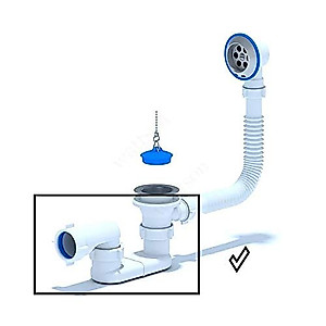 Bath Shower Drain Flat P-Trap 1 1/2" P Trap E000 for Acrylic bathtubs by Aniplast